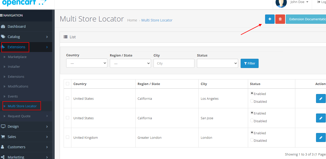 OpenCart - Multi Store Locator