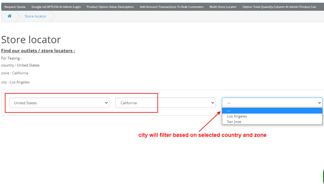 OpenCart - Multi Store Locator