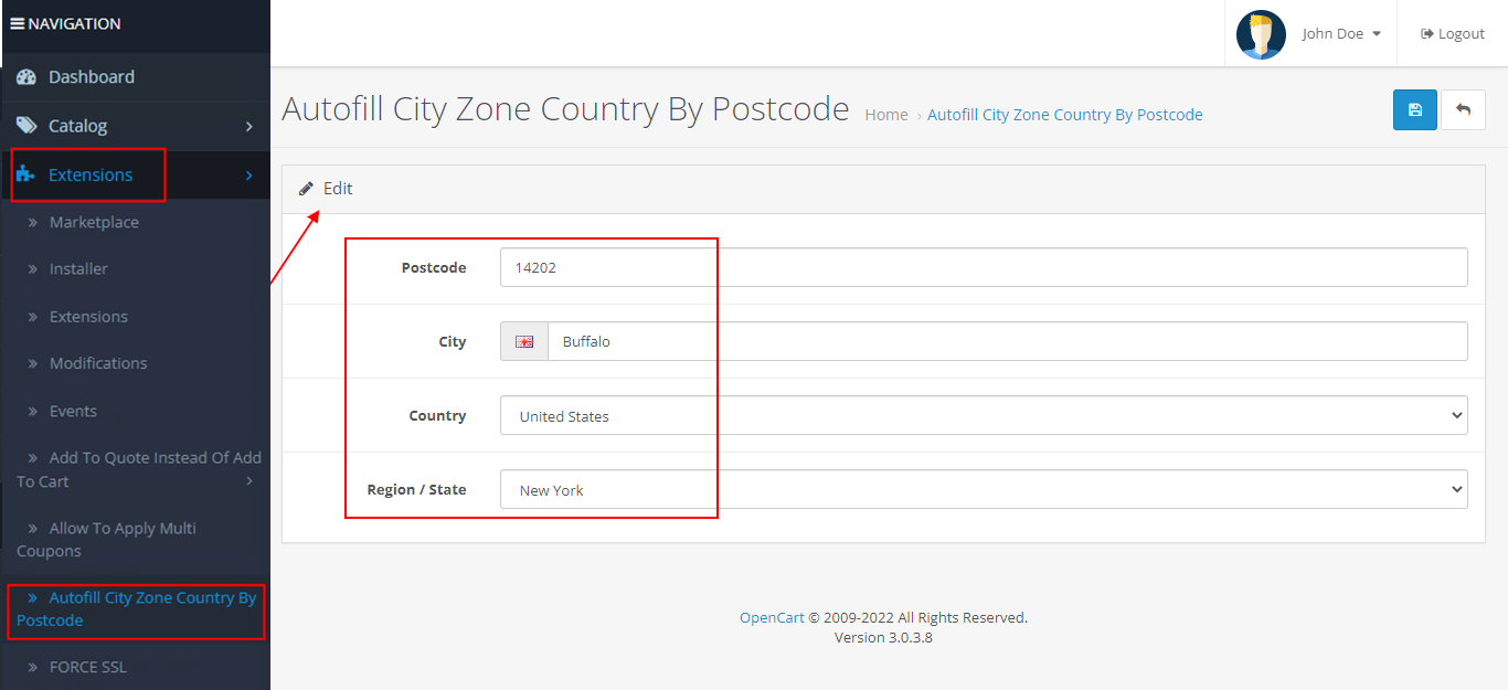 OpenCart - Auto Fill City Zone Country By Postcode