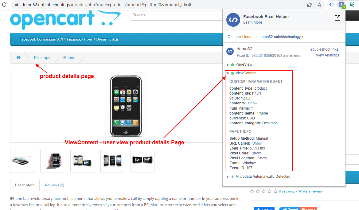 OpenCart - Facebook Conversion API + Facebook Pixel + Dynamic Ads