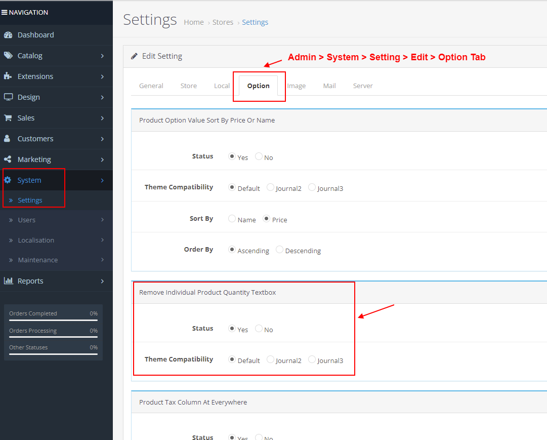OpenCart - Remove Individual Product Quantity Textbox