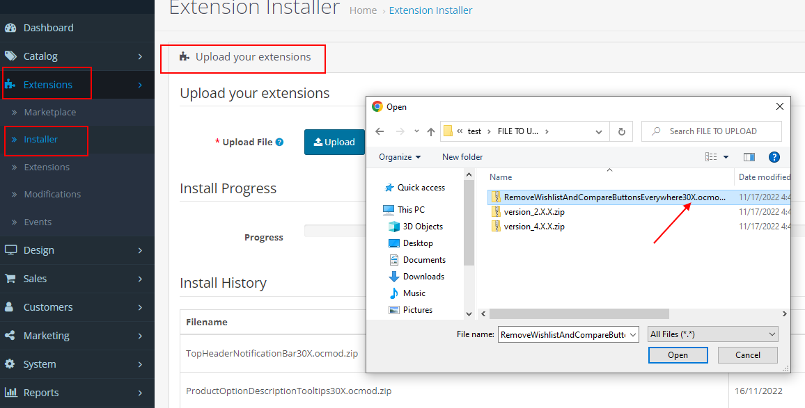 OpenCart - Remove Wishlist And Compare Buttons Everywhere