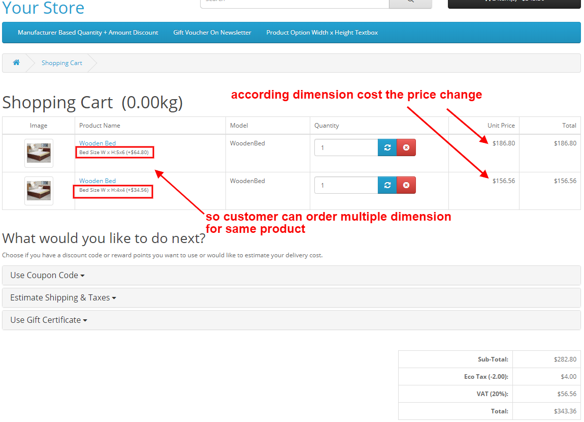 OpenCart Product Option Width X Height Textbox OpenCart Product Option Width X Height Textbox