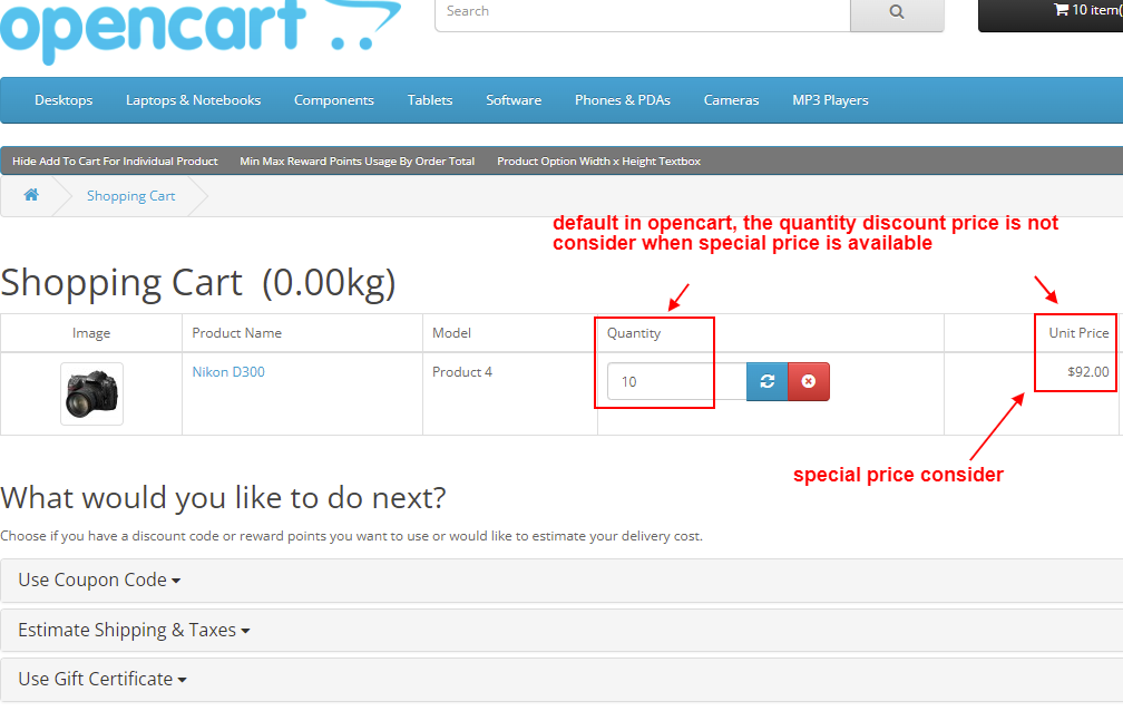 OpenCart - Disable Discount Price If Special Price Available