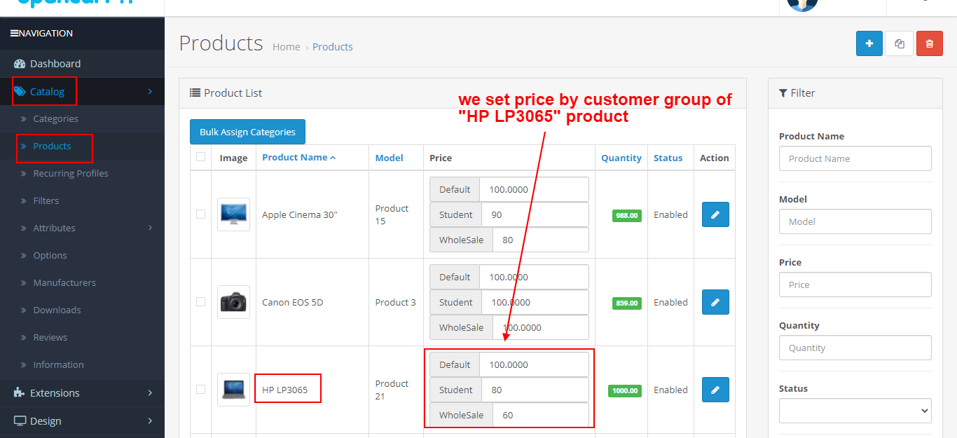 OpenCart - Product Price By Customer Group