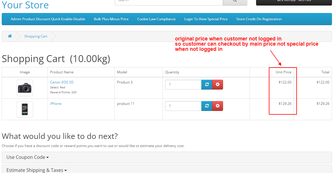 OpenCart - Login To View Special Price