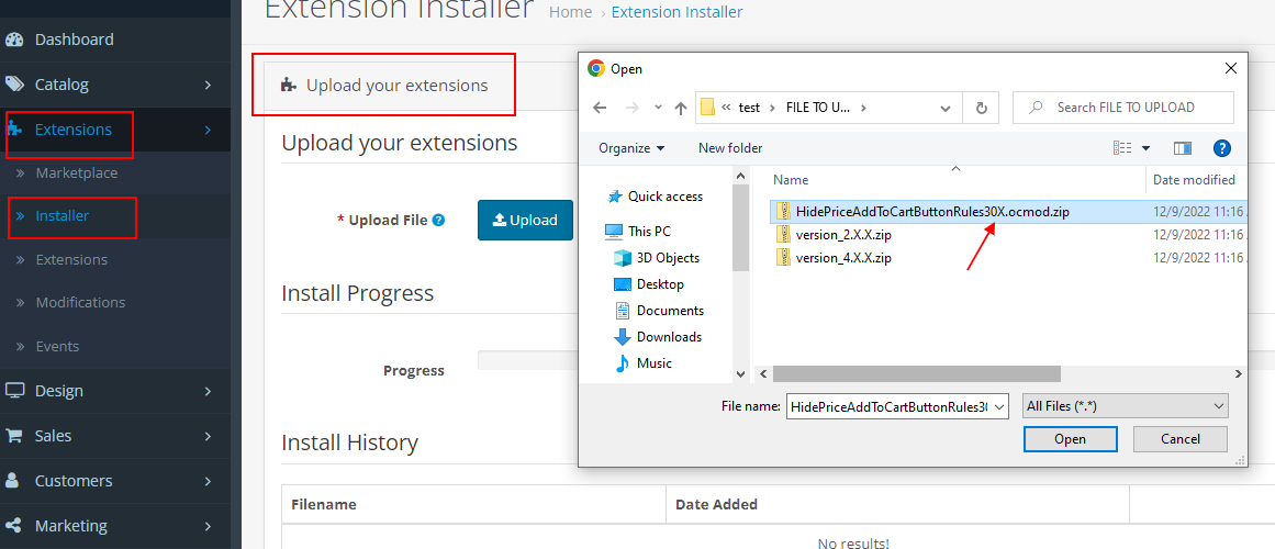 OpenCart - Hide Price + Add To Cart Button Rules