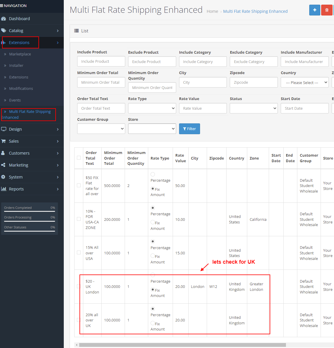 OpenCart - Multi Flat Rate Shipping Enhanced
