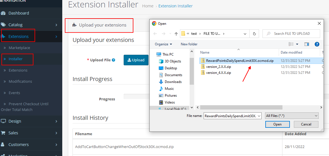 OpenCart - Reward Points Daily Spend Limit