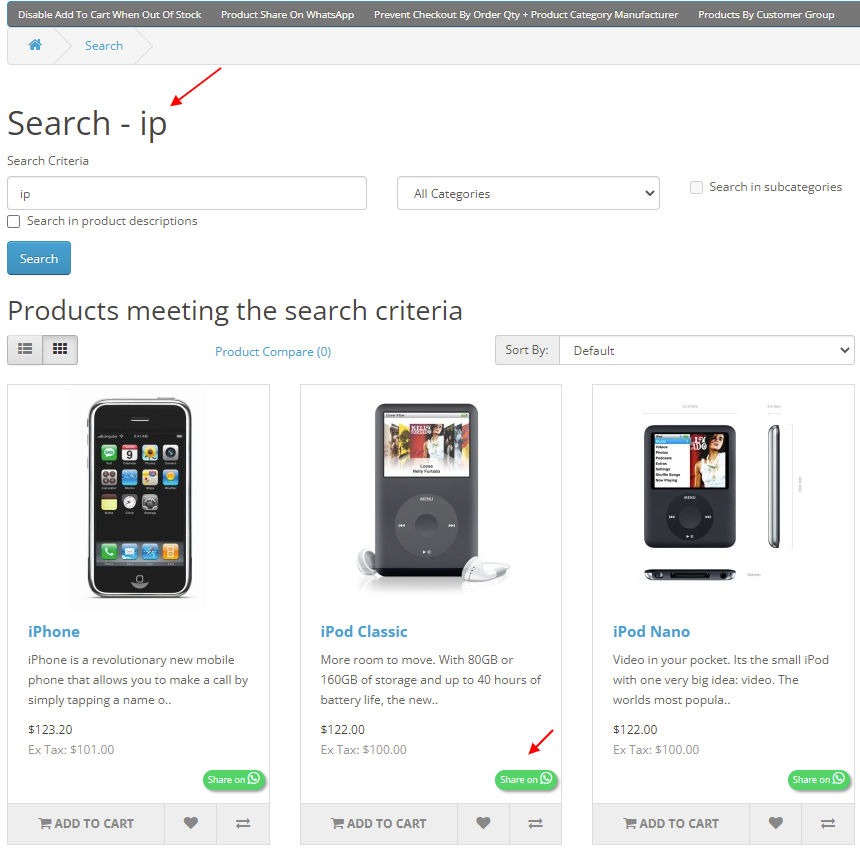 OpenCart - Product Share On WhatsApp