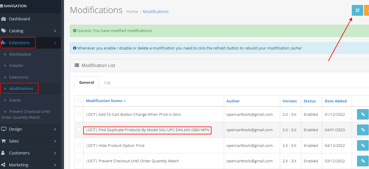 OpenCart - Find Duplicate Products By Model SKU UPC EAN JAN ISBN MPN
