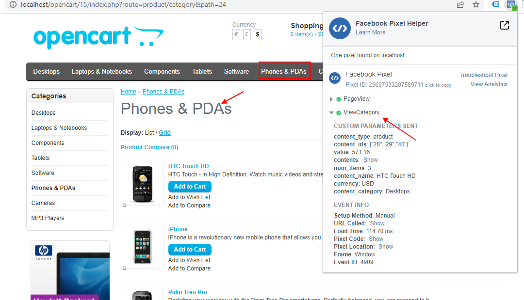 OpenCart - Facebook Conversion API + Facebook Pixel + Dynamic Ads