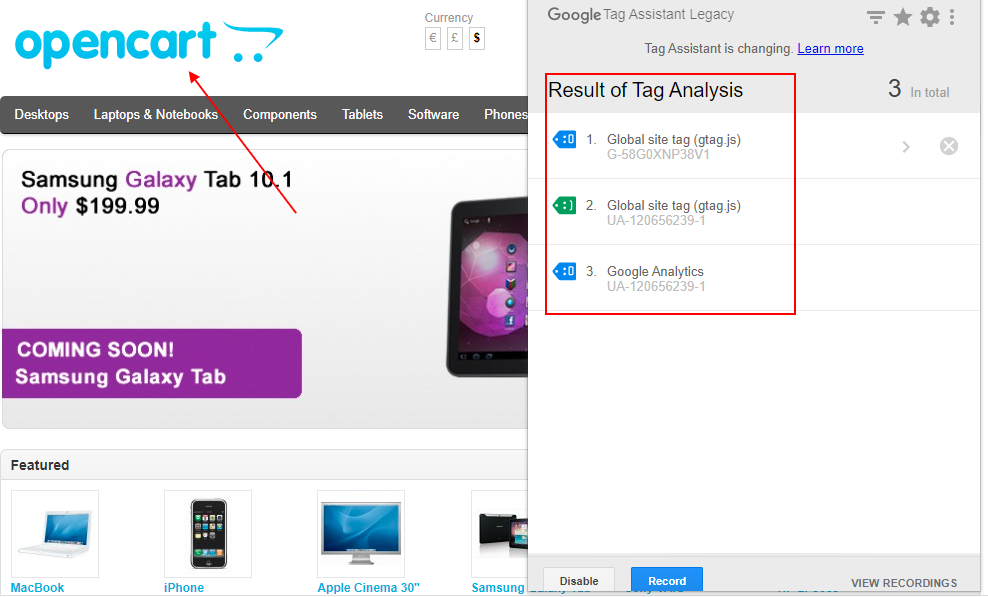 OpenCart - Google Analytics + GA4 Enhanced eCommerce Tracking