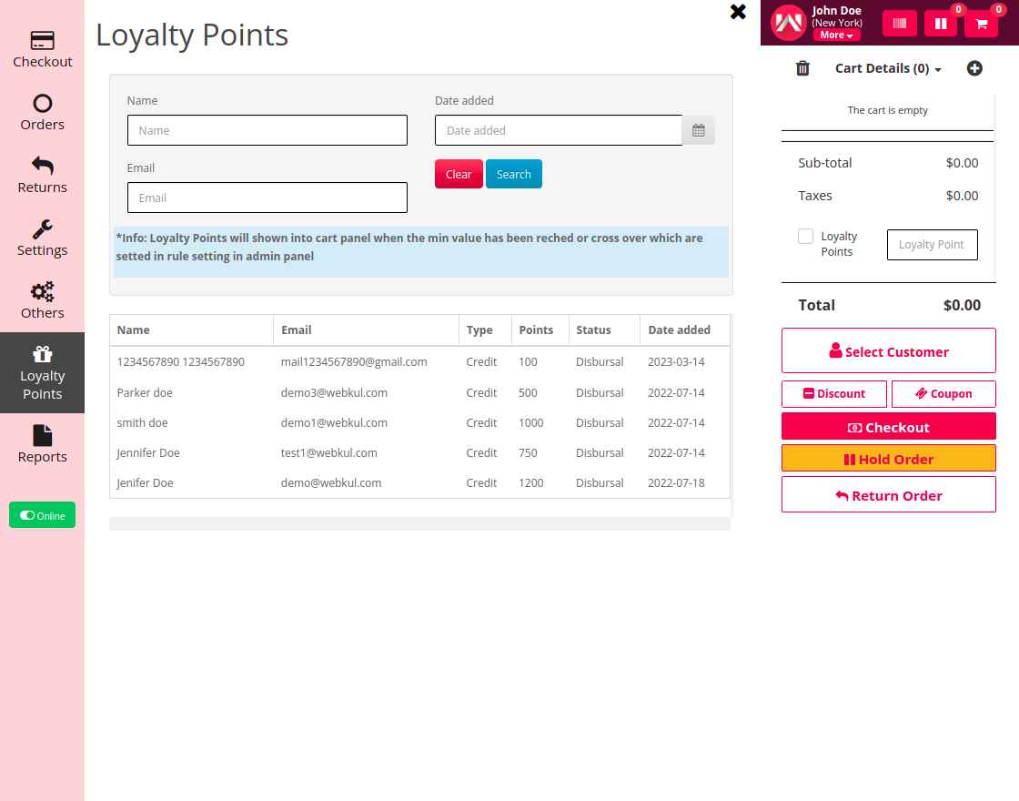 OpenCart - POS Loyalty Points for OpenCart