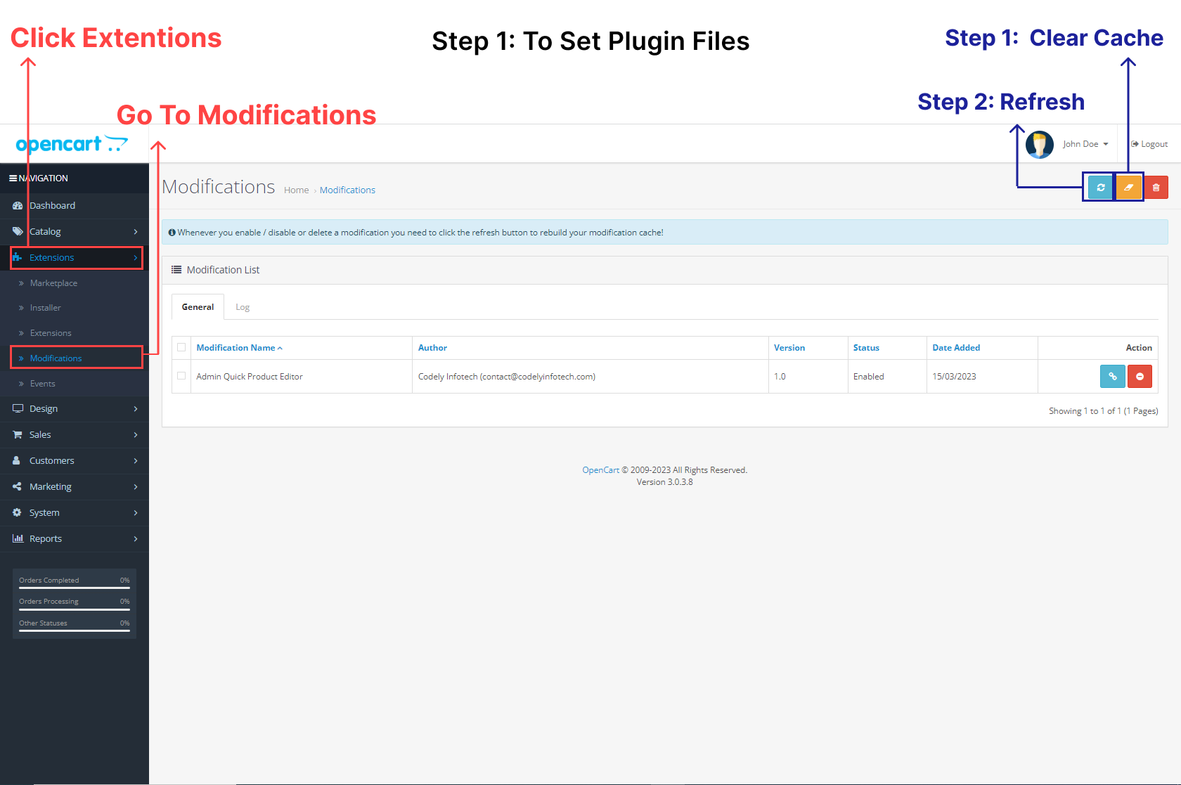 OpenCart - Admin Quick Product Editor