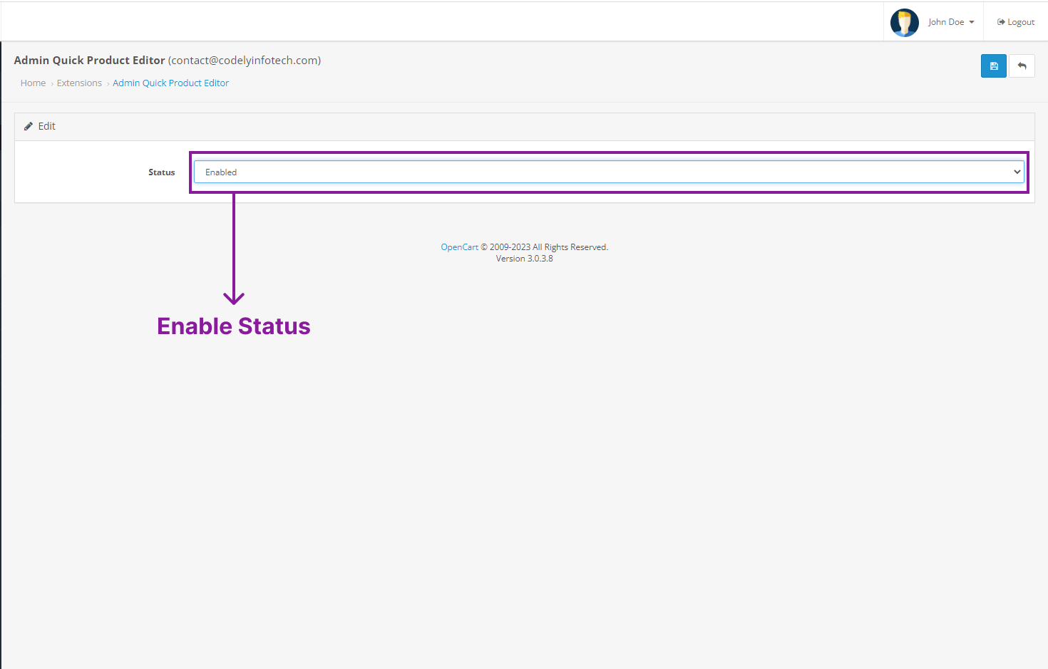 OpenCart - Admin Quick Product Editor