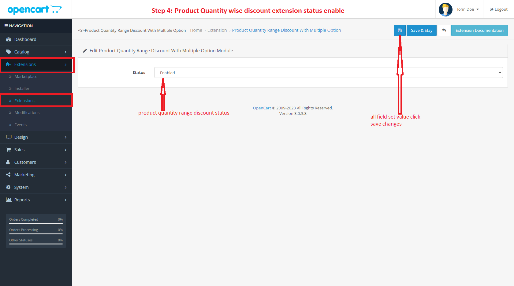 OpenCart - Admin Product Quantity Wise Discount