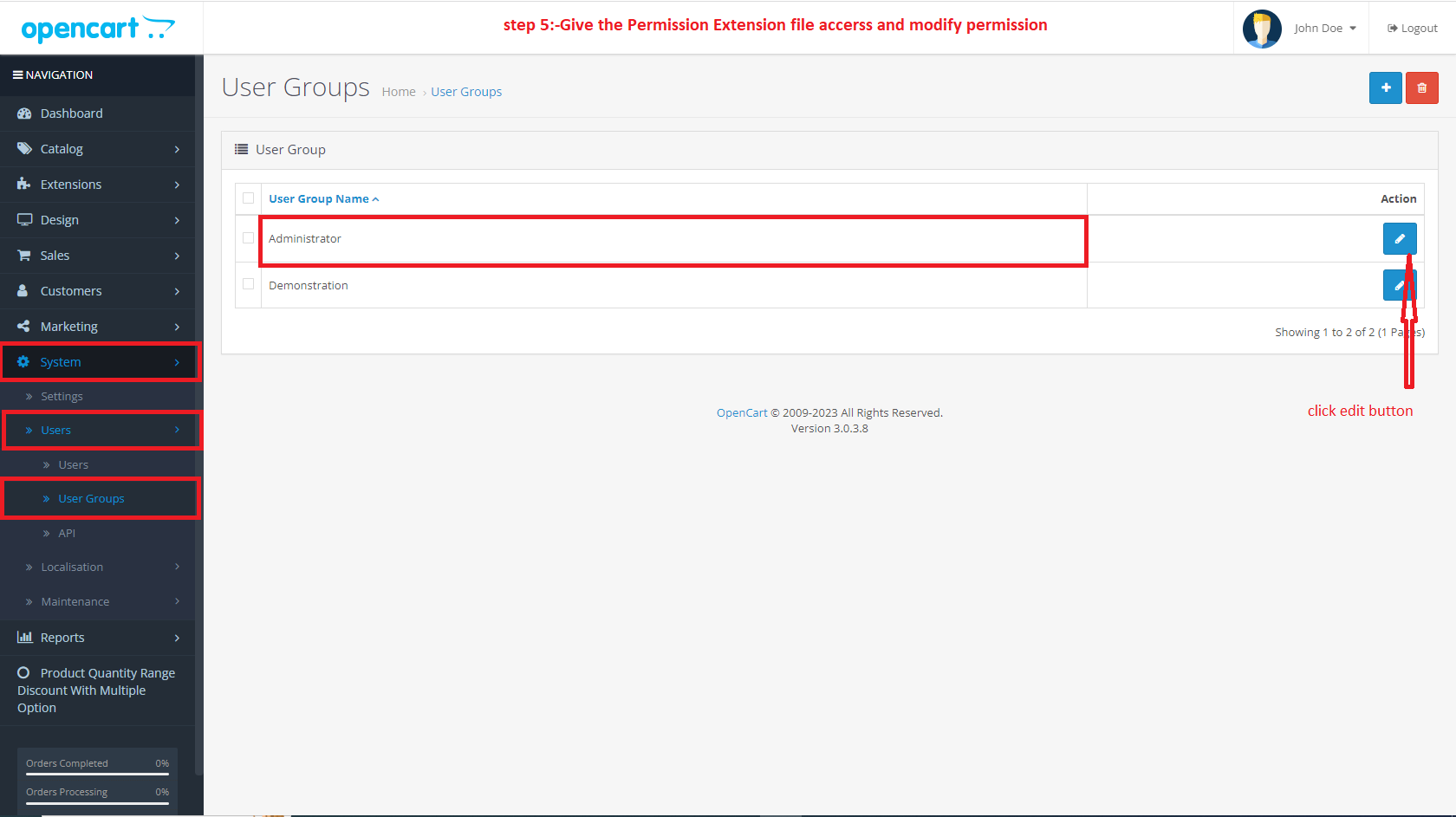 OpenCart - Admin Product Quantity Wise Discount