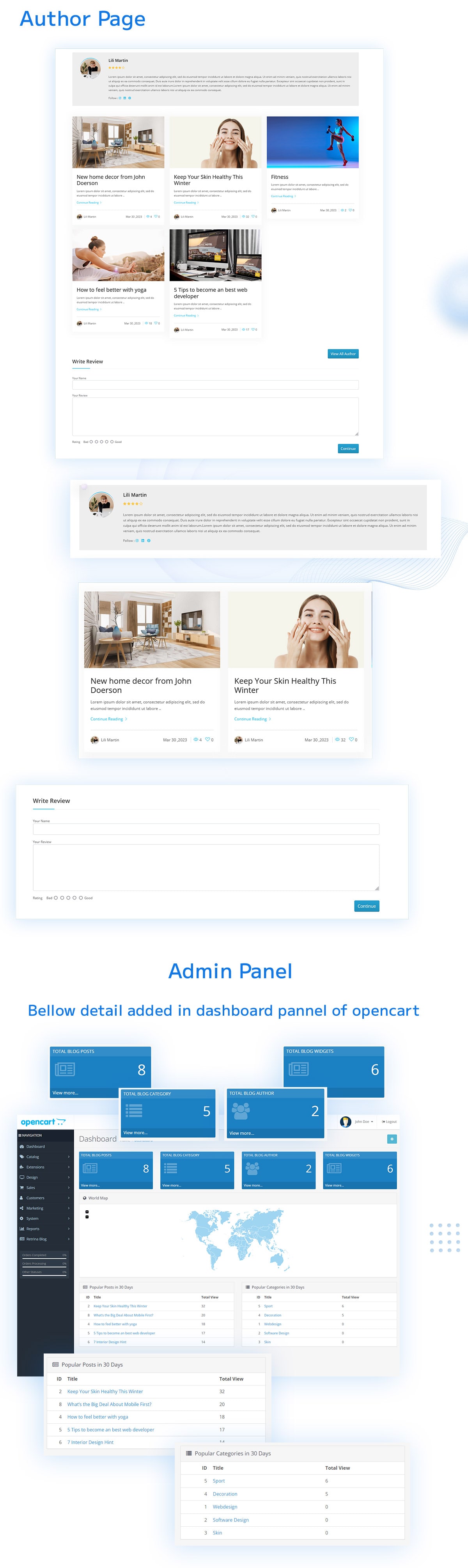 OpenCart - Retrina Blog Module pro - OpenCart v3 & v4