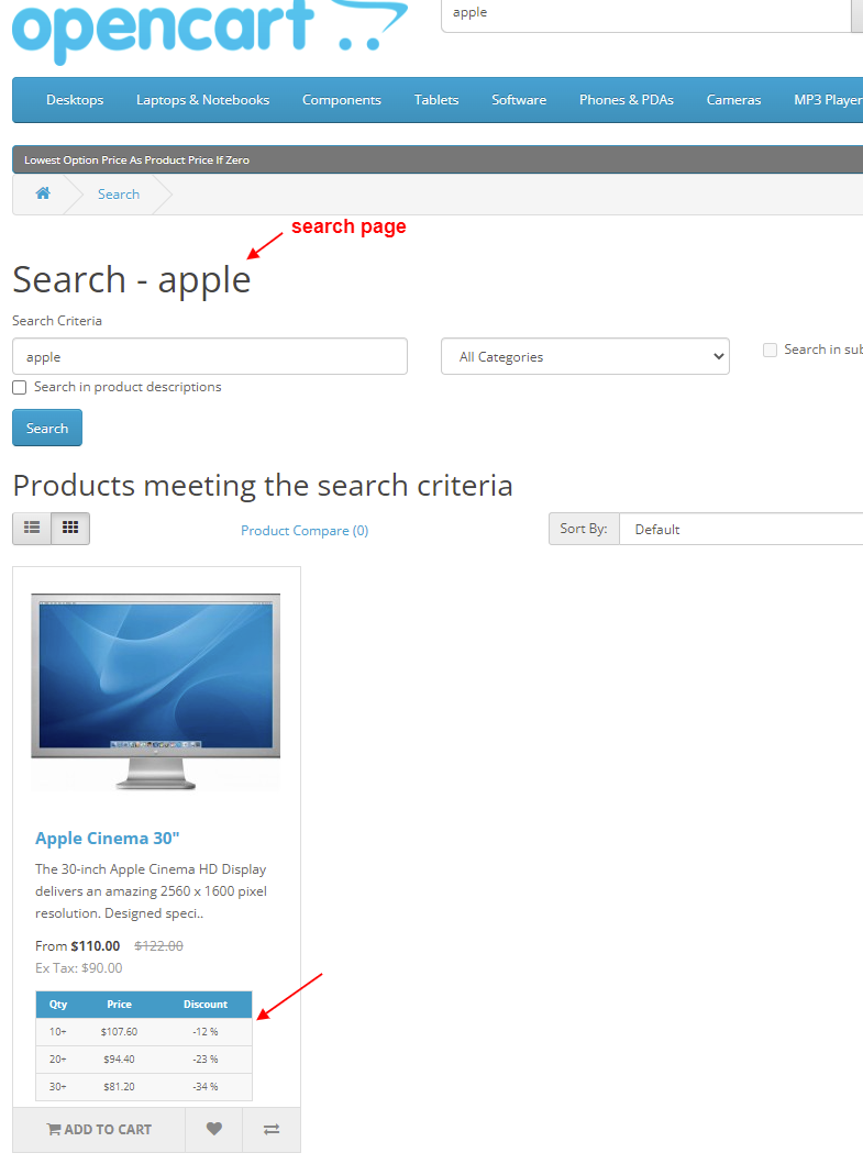 OpenCart - Display Opencart Quantity Discount Everywhere