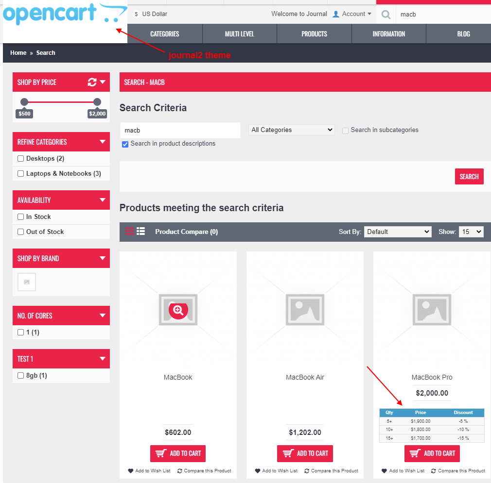 OpenCart - Display Opencart Quantity Discount Everywhere