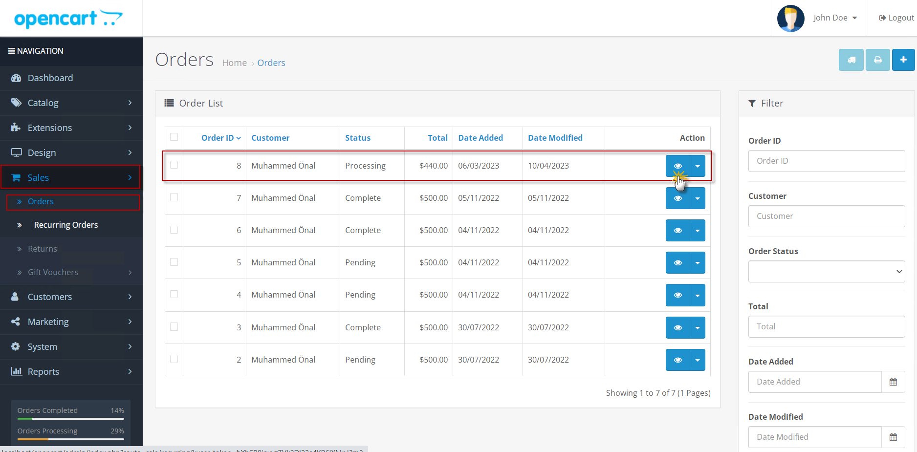 OpenCart - Order Comment Templates (Pre-defined Admin Order Comments)