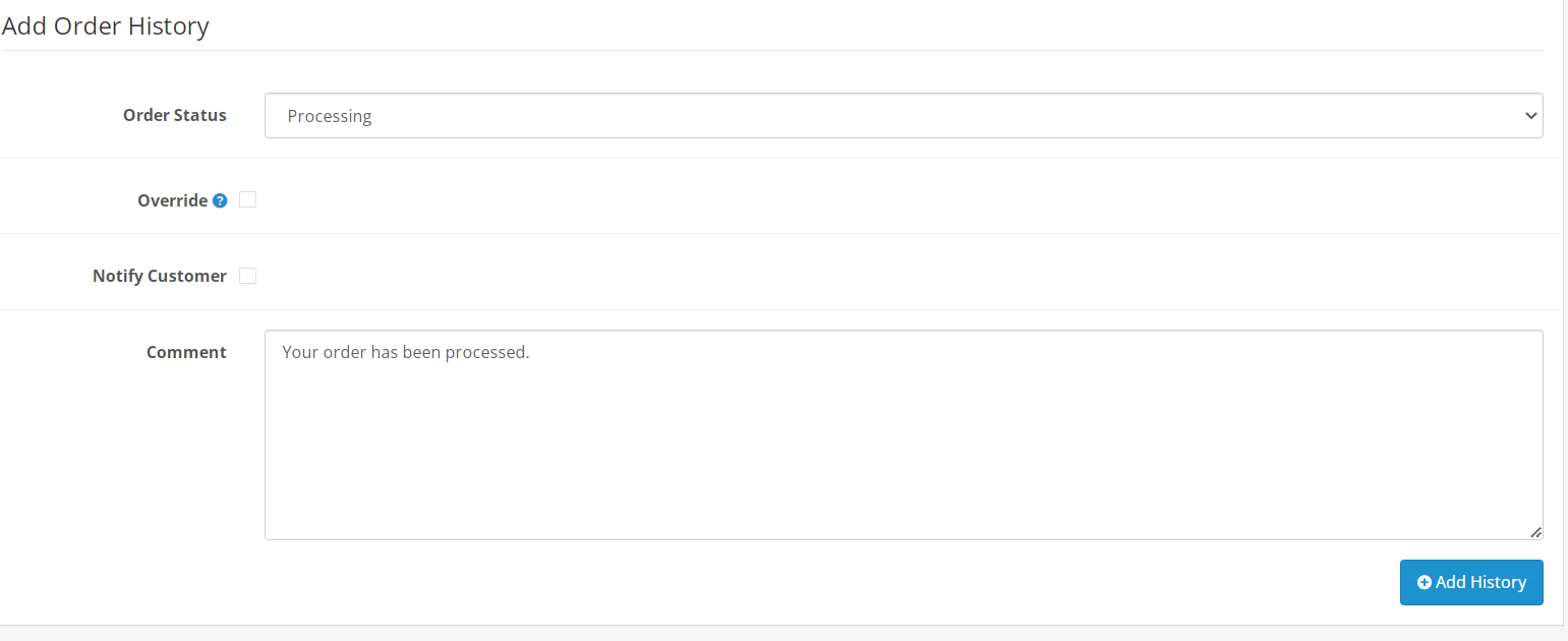 OpenCart - Order Comment Templates (Pre-defined Admin Order Comments)