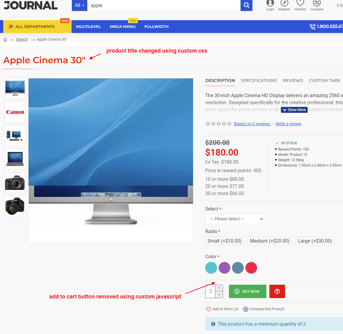 Opencart Custom Css And Javascript By Individual Product Based 