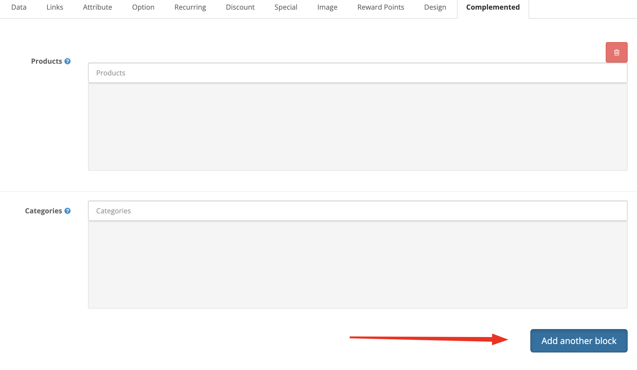 OpenCart - Complemented (related) products