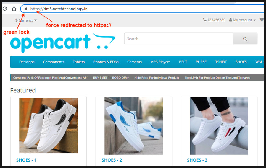 OpenCart - FORCE SSL ALL LINK