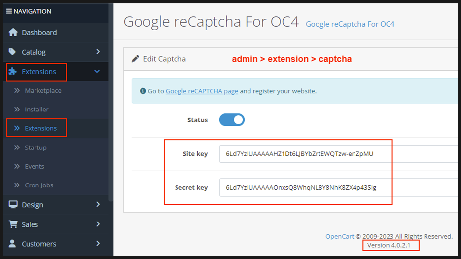 OpenCart - Google reCaptcha For OC4