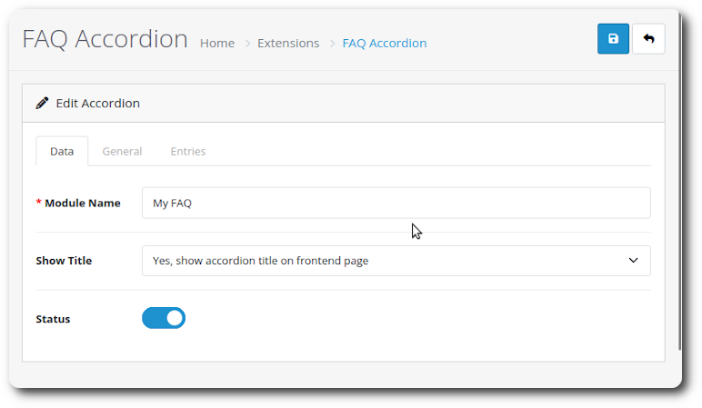 OpenCart - FAQ Accordion