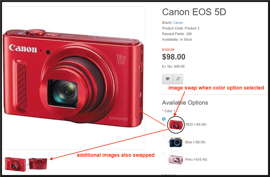 OpenCart - Product Option Color With Image