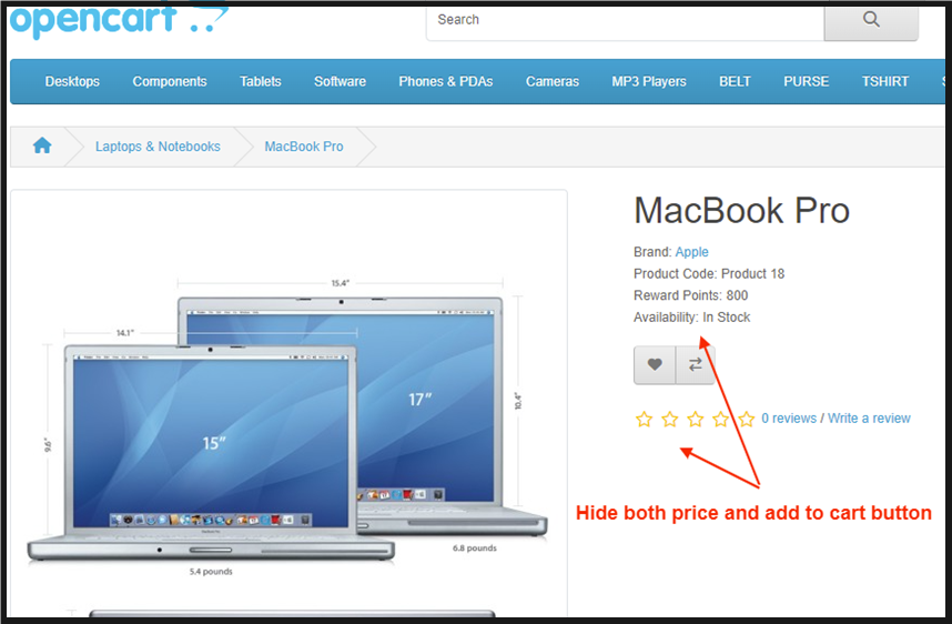 OpenCart - Hide Price + Add To Cart For Individual Product