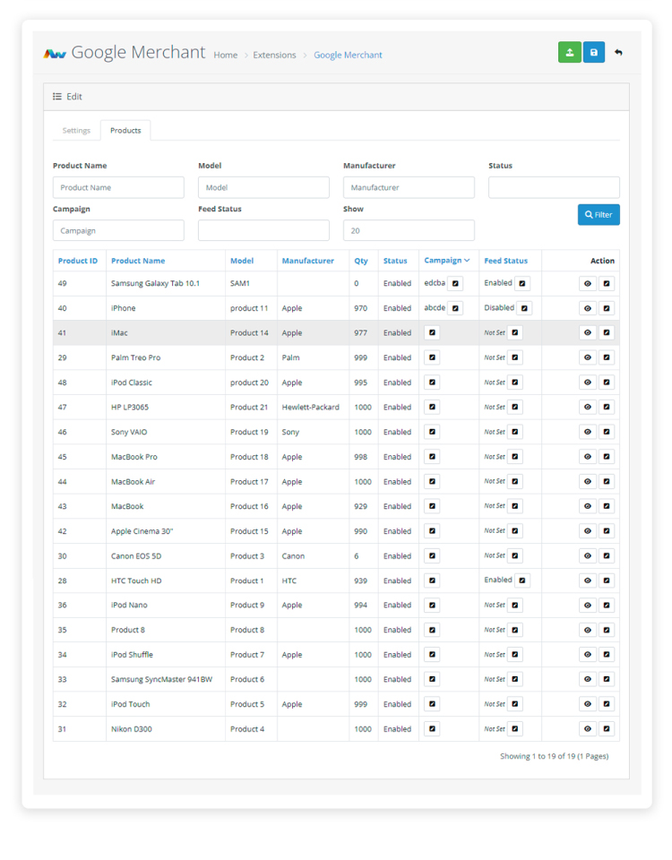 OpenCart - Improved Google Merchant Feed