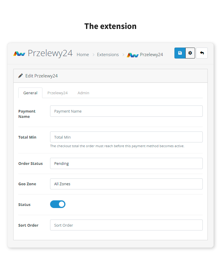 OpenCart - Przelewy24 Payment Method