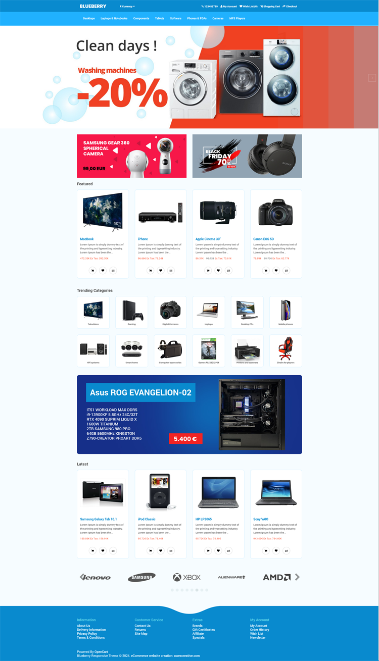 OpenCart - Blueberry - Electronics, Mobile, Toys - Responsive Template