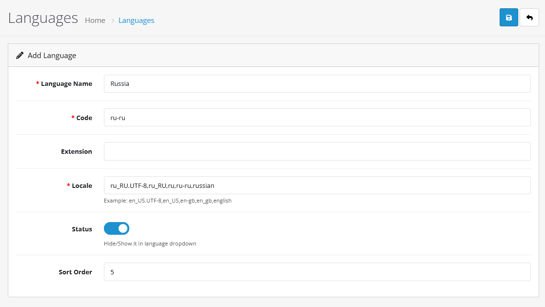 OpenCart - Full Pack Russia Language for Opencart 4.x.x.x