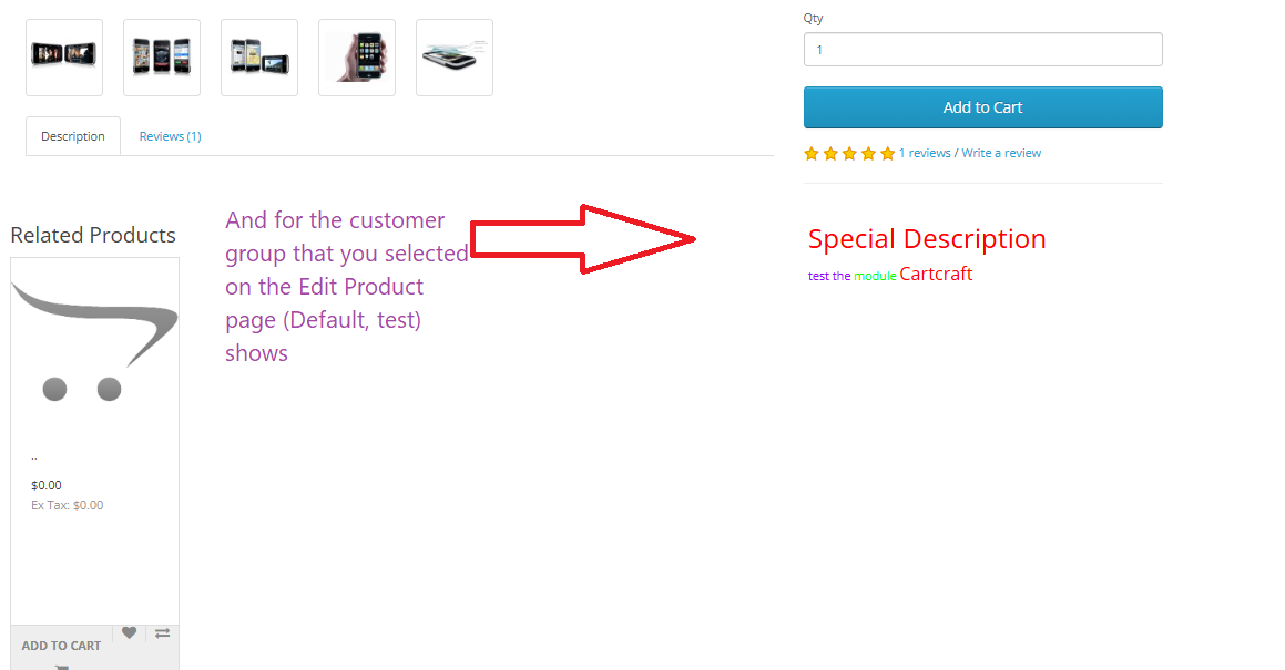 OpenCart - Customer Group Descriptions Special