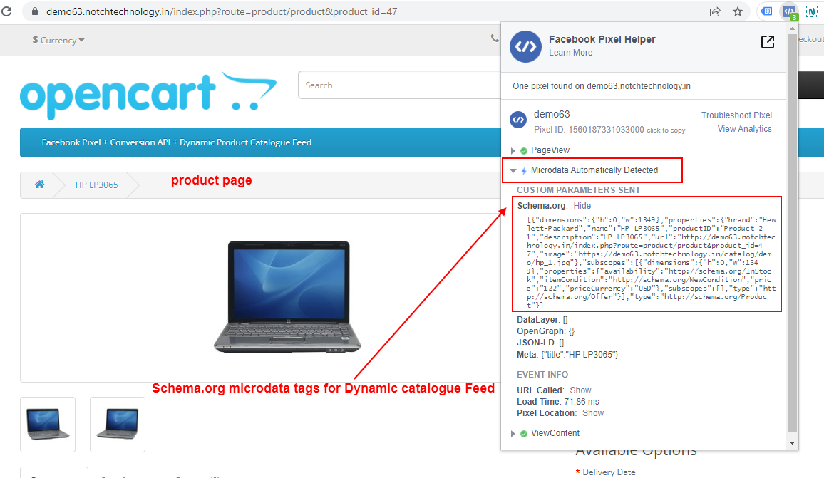 OpenCart - Facebook Pixel + Conversion API + Dynamic Product Catalogue Feed